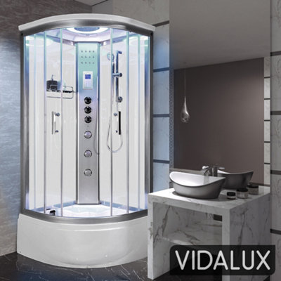 Vidalux Miami 900 Quadrant Steam Shower Cabin - White