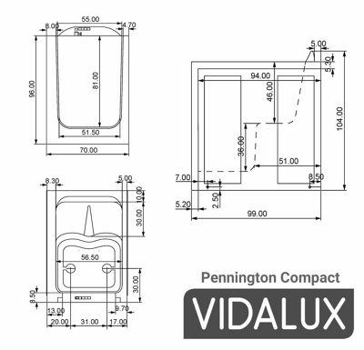 Vidalux Pennington Compact Easy Access Walk-In Bath - Right Hand