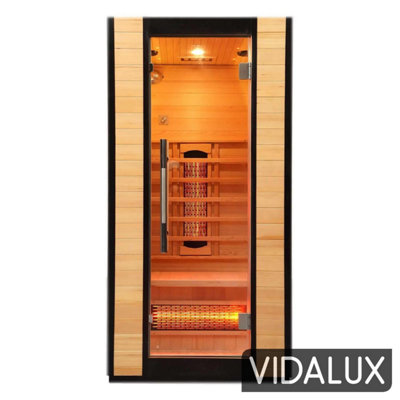 VIDALUX PLATINUM 1 PERSON FULL SPECTRUM INFRARED SAUNA WITH COMPLETE HEAT
