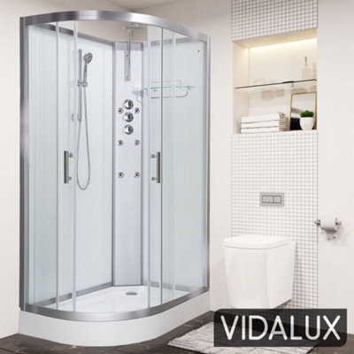 Vidalux Pure 1200 Right 1200 x 800 Shower Cabin-White
