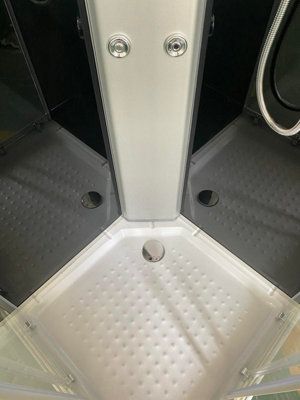 Vidalux Pure 900 Square Hydro Shower Cabin Enclosure - Black