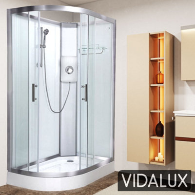 Vidalux Pure E 1200 x 800 Electric Right Shower Cabin-Triton Lux Metal ...