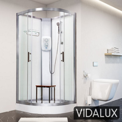 Vidalux Pure E 900 x 900 Electric Shower Cabin-Triton Standard 9.5KW