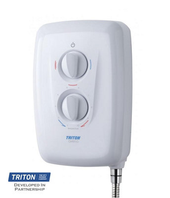 Vidalux Pure E Black 900 x 900 Electric Shower Cabin-Triton Standard 8.5KW