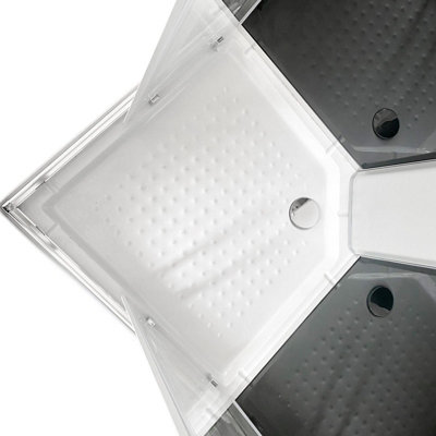 Vidalux Pure E Square 900 x 900 Black Electric Shower Cabin-Triton ...