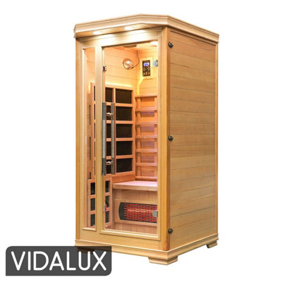 VIDALUX SOLARA 1 PERSON FULL SPECTRUM INFRARED SAUNA WITH COMPLETE HEAT