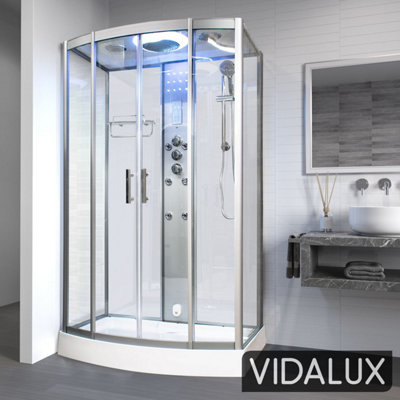 Vidalux SS1200 Rectangular Steam Shower Cabin - White
