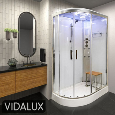 Vidalux SS1200 Right Hand White Steam Shower Cabin