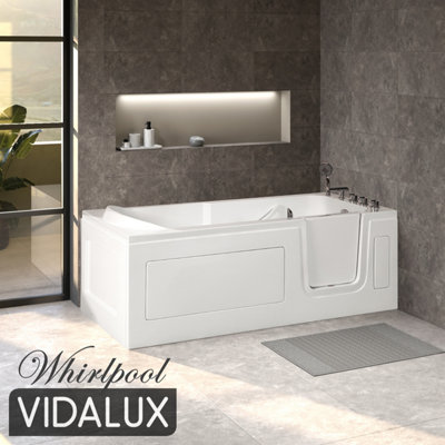 Vidalux WB408 Right Whirlpool Abberton Easy Access Walk-in Bath, White