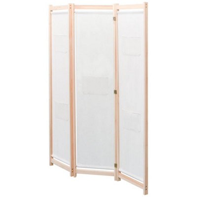 Vidaxl 3-panel Room Divider Cream 120x170x4 Cm Fabric Room Dividers