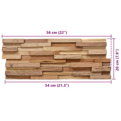 Vidaxl 3d Wall Cladding Panels 10 Pcs 1.08 M² Solid Teak Wood Wall ...
