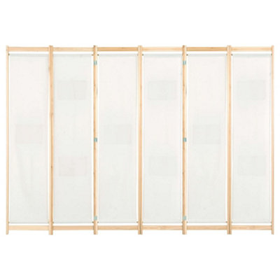 Vidaxl 6-panel Room Divider Cream 240x170x4 Cm Fabric Room Dividers