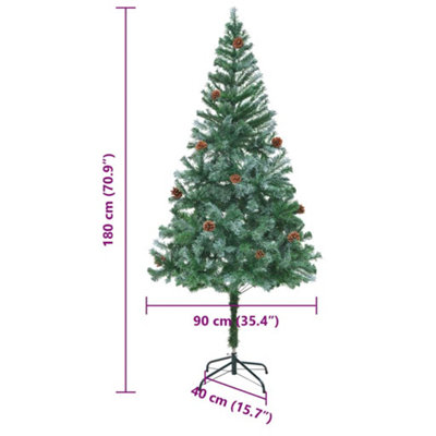 Vidaxl Artificial Christmas Tree With Stand Green 180 Cm Pvc And Steel