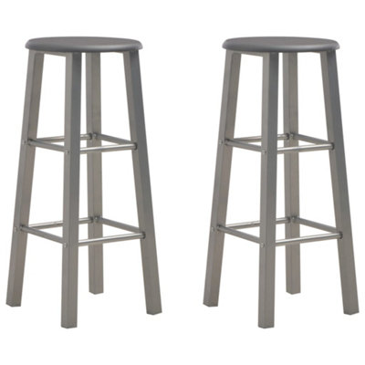 vidaXL Bar Stools 2 pcs Anthracite MDF