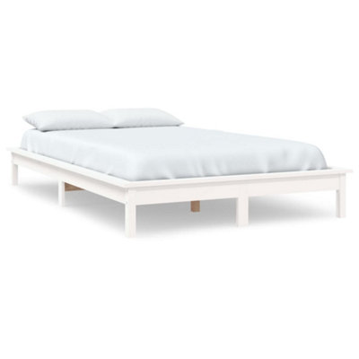 Vidaxl Bed Frame Without Mattress White Super King Size Solid Wood Bed ...