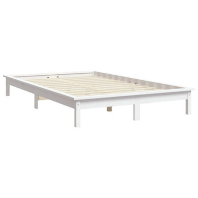 Vidaxl Bed Frame Without Mattress White Super King Size Solid Wood Bed ...