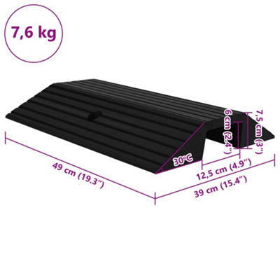 Vidaxl Bridge Threshold Ramps 3 Pcs 49x40x8 Cm Rubber Threshold Ramps