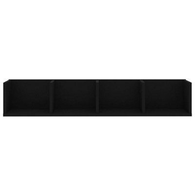 vidaXL CD Wall Shelf Black 100x18x18 cm Engineered Wood