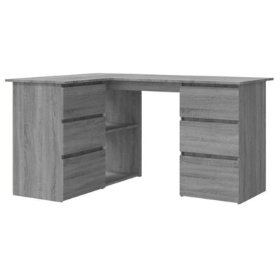 Vidaxl Corner Desk Grey Sonoma 145x100x76 Cm Engineered Wood Corner Desks