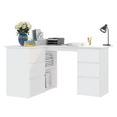 Vidaxl Corner Desk White 145x100x76 Cm Engineered Wood Corner Desks