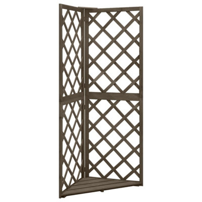 Vidaxl Corner Trellis Grey 50x50x145 Cm Solid Fir Wood Corner Trellises