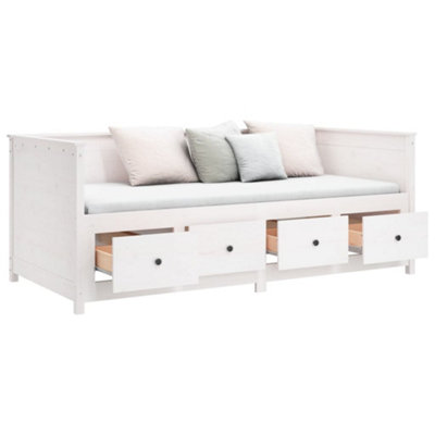 vidaXL Day Bed without Mattress White 80x200 cm Solid Wood Pine