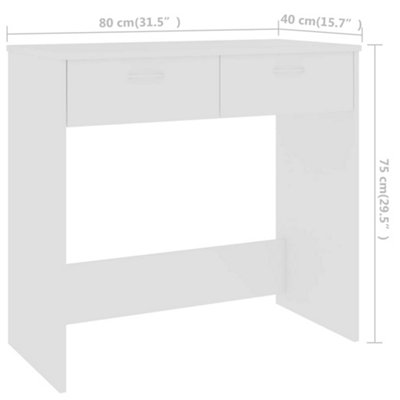 Vidaxl Desk White 80x40x75 Cm Engineered Wood Desks