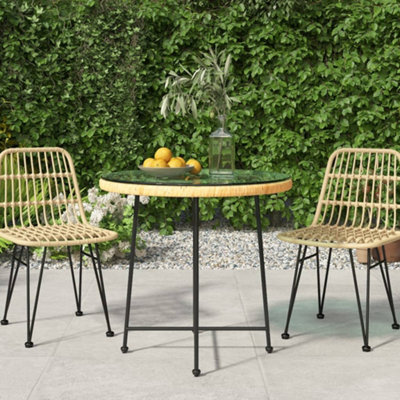Vidaxl Dining Table 80 Cm tempered Glass And Steel Dining Tables