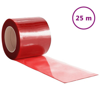 Vidaxl Door Curtain Red 200 Mmx1.6 Mm 25 M Pvc