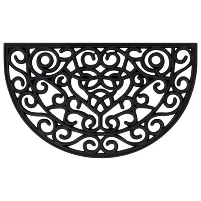 Vidaxl Door Mat Half Round 45x75 Cm Rubber