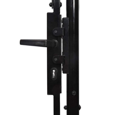 Vidaxl Fence Gate Single Door With Spike Top Steel 1x1 M Black