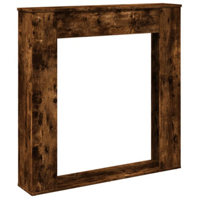 Vidaxl Fireplace Surround Smoked Oak 100x20x100 Cm Engineered Wood