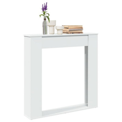 Vidaxl Fireplace Surround White 100x20x100 Cm Engineered Wood