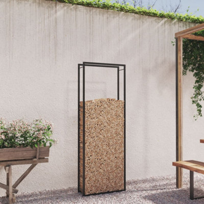 Vidaxl Firewood Rack Matt Black 80x28x222 Cm Steel Firewood Racks
