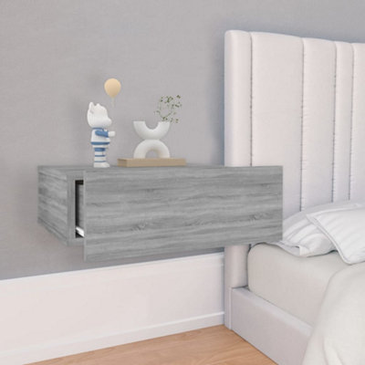 vidaXL Floating Nightstand Grey Sonoma 40x30x15 cm Engineered Wood