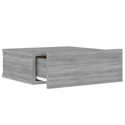 vidaXL Floating Nightstand Grey Sonoma 40x30x15 cm Engineered Wood