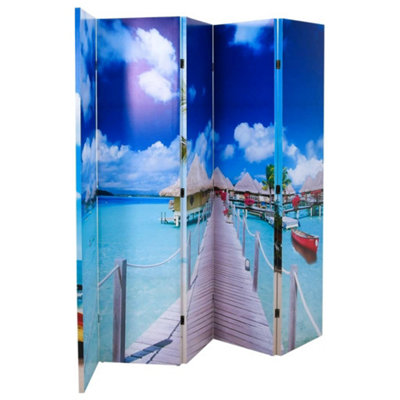 Vidaxl Folding Room Divider 200x170 Cm Beach Room Dividers