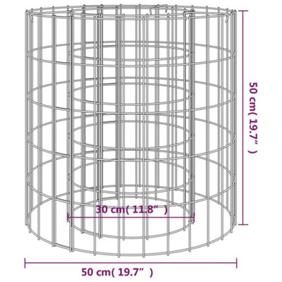 Vidaxl Gabion Fire Pit 50 Cm Galvanised Iron Gabion Fire Pits