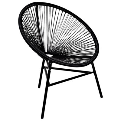 Vidaxl Garden Moon Chair Poly Rattan Black