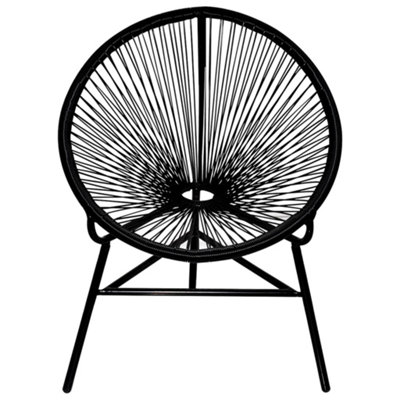 Vidaxl Garden Moon Chair Poly Rattan Black