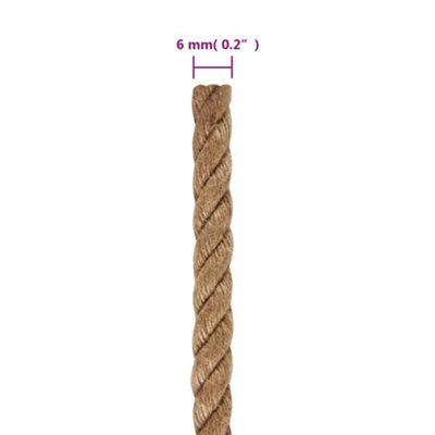 vidaXL Jute Rope 250 m Long 6 mm Thick