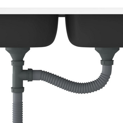 vidaXL Kitchen Sink with Double Sinks Silver 1200x500x155 mm Stainless ...