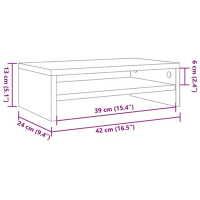 Vidaxl Monitor Stand White 42x24x13 Cm Engineered Wood Monitor Stands