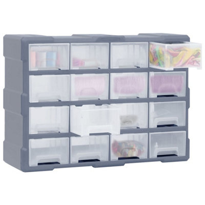 Vidaxl Multi-drawer Organiser With 16 Middle Drawers 52x16x37 Cm Multi ...