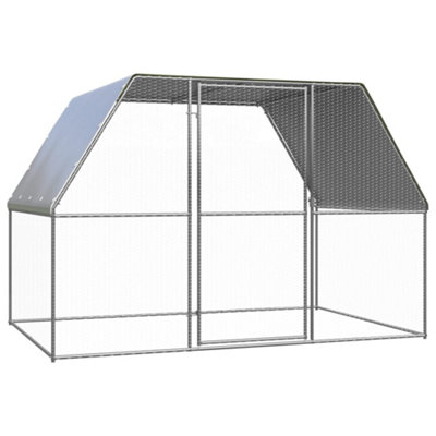 Vidaxl Outdoor Chicken Cage 3x2x2 M Galvanised Steel