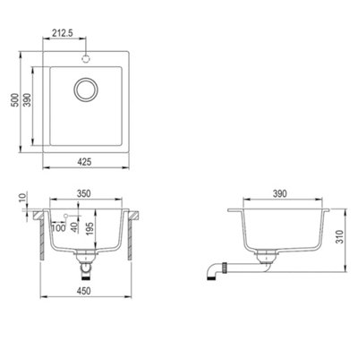 vidaXL Overmount Kitchen Sink Single Basin Granite Cream White