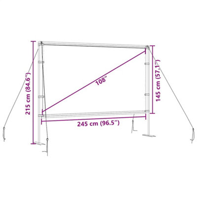 Vidaxl Projection Screen With Stands 108 Inch 16:9