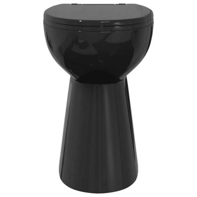 Vidaxl Rimless Toilet 7 Cm Extra Height Soft Close Ceramic Black ...