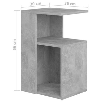 vidaXL Side Table Concrete Grey 36x30x56 cm Engineered Wood
