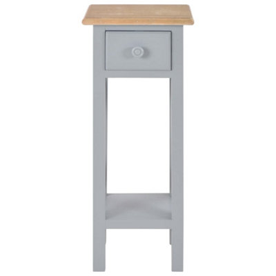 vidaXL Side Table Grey 27x27x65.5 cm Wood
